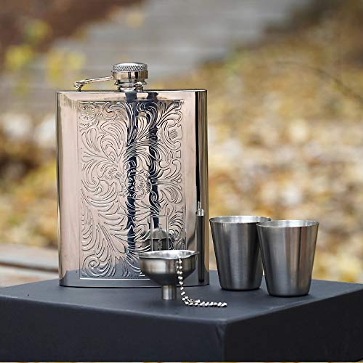 Octaville flasks for liquor for men Stainless quality hip flask 8oz Pocket Engraved Wine Drink Pot Alcohol flagon metal 220ml whiskey flask (Pattern)