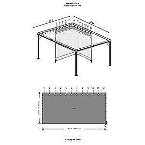Sojag Accessories Set of 4 12' x 16' Curtains for Genova Outdoor Gazebo - Brown