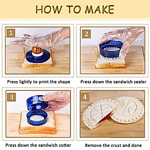 Sandwich Cutter and Sealer 5 PCS - Uncrustables Maker Biscuit Cutter with Basketball Handle - Sandwich Cutter for Kids Boys Lunchbox and Bento Box(Blue)