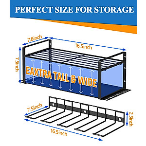 LIONONLY Power Tool Organizer Wall Mount Tool Storage Rack Holds 200 Lbs, GarageTool Organizers with 8 Drill，Wall Mount Drill Holder Rack for Easy Installation, 2 PACK