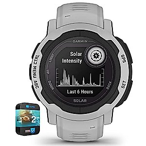 Garmin 010-02627-11 Instinct 2 Solar 45mm GPS Smartwatch Mist Gray Bundle with Premium 2YR CPS Enhanced Protection Pack