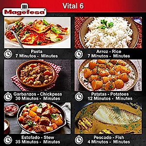 MAGEFESA ® Vital 6 Pressure Cooker, 5.3 Quart, made of very resistant aluminum, compatible with gas, electric and ceramic stove, pressure canner, canning cooker pot, stove top instant fast cooking