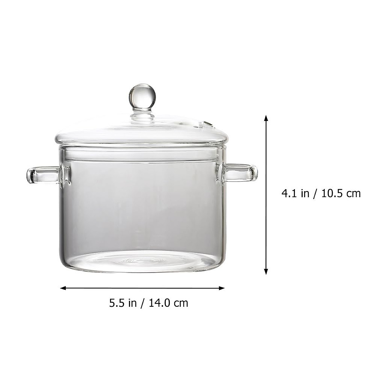 Glass Saucepan with Cover Cookware Clear Glass Simmer Pot Glass Cooking Pot Stovetop Pot with Lid for Pasta Baby Food Soup Milk (1.35L/46oz)