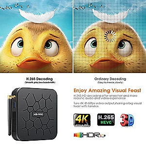 HKMLC Android TV Box, X6 PRO Android Box 10.0 4GB RAM 32GB ROM Allwinner H616 Quad-Core 64Bits, 2.4G/5.8GHz Dual-Band WiFi with BT Antenna 3D/4K Full HD/H.265/USB3.0 TV Box