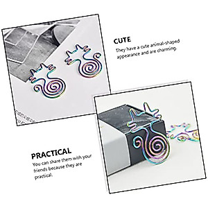 STOBOK 8pcs Organizing Fasten Stationery Files Elephant Page Bookmark Kids Supplies Creative Clamp Photo Cartoon Memo Wire Clips Books Binder Cat Cute Metal Paper Shape Clip Office Push