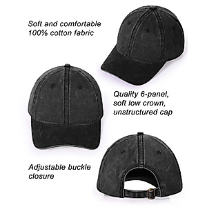 Oversize XXL Washed Cotton Baseball Cap, Extra Large Hat for Big Heads 23.5"-26", Plus Size Unstructured Denim Dad Hats
