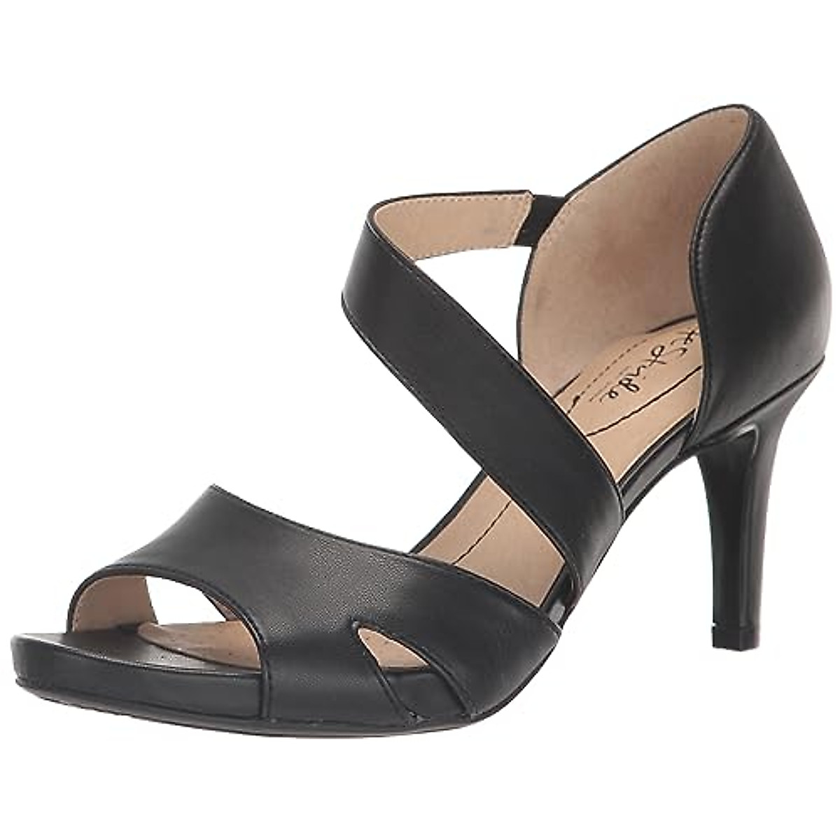 LifeStride Women's Mega Dress Sandal Heeled, Black Patent, 7.5
