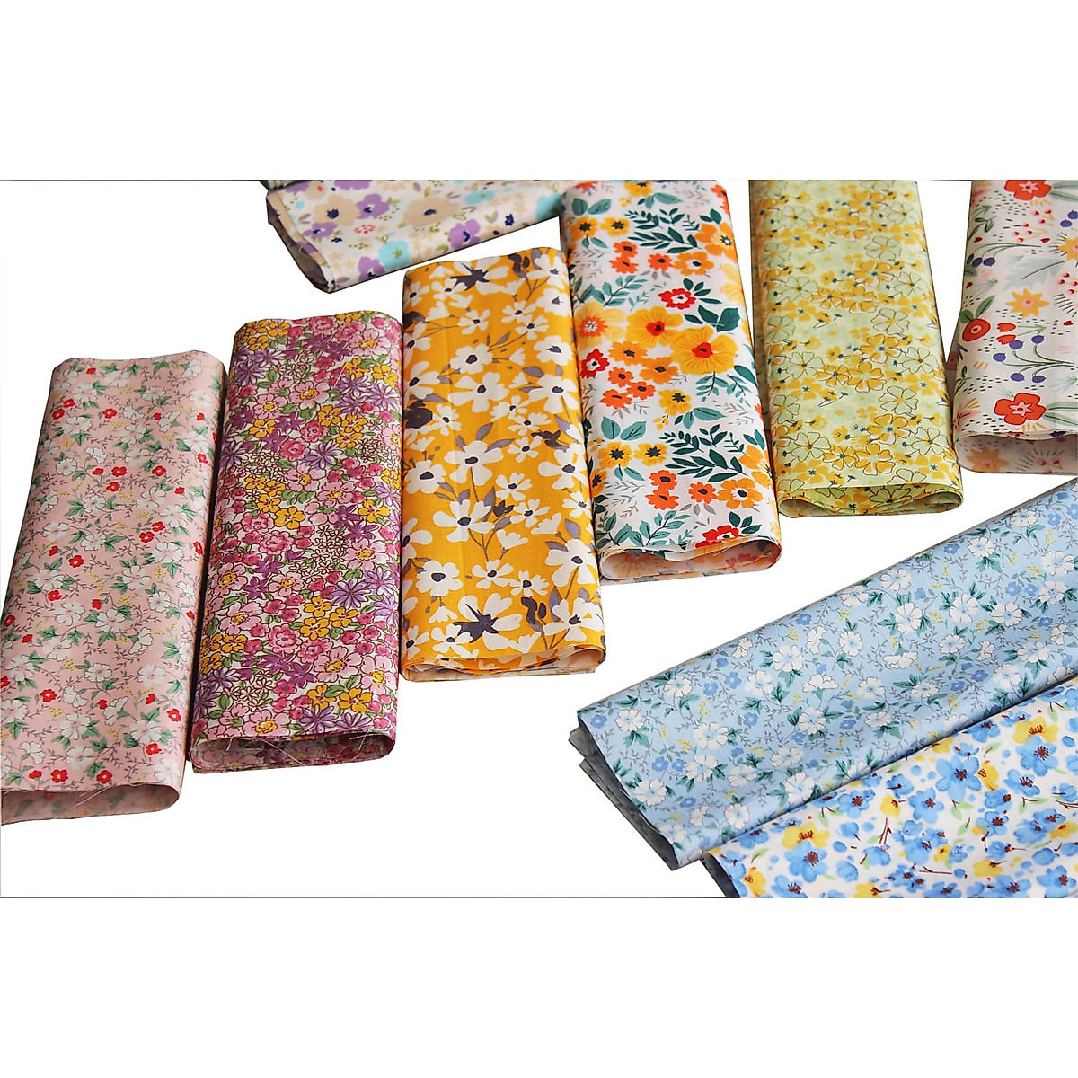 100% Cotton Quilting Fabric Squares 5''x5'' Floral Print Precut Fabric Bundles Charm Packs for Quilting 5 inch Clearance for Pathwork Quilt（Fresh Style）