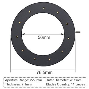 VAKUUM Lab Microscope Slides 2-50mm Amplifying Diameter Metal Zoom Iris Diaphragm Aperture Condenser for Camera CCTV Lens Microscope Optical Instrument Microscope Parts