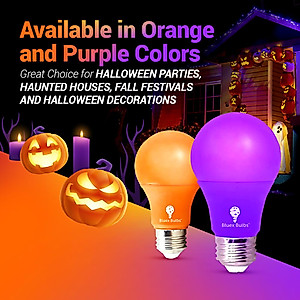 Bluex Bulbs 2 Pack LED A19 Purple Light Bulb - 9W (60Watt Equivalent) - E26 Base LED Purple Bulb, Party Decoration, Porch, Home Lighting, Holiday Lighting, Decorative Illumination (Purple)