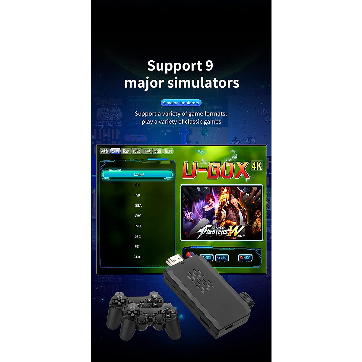 NUBSUP UB-66 Video Game Console 4K HDMI-Compatible Game Stick Built in 3500 Retro Game TV Console Support for P1/FC/GBA