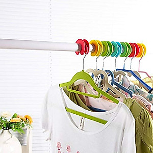 8 Pcs Clothes Hanger Hooks Silicone Anti-Slip Clothes Hanger Spacers Hooks Anti-Off Hanger Fixing Ring Hooks for Closet Organizer System