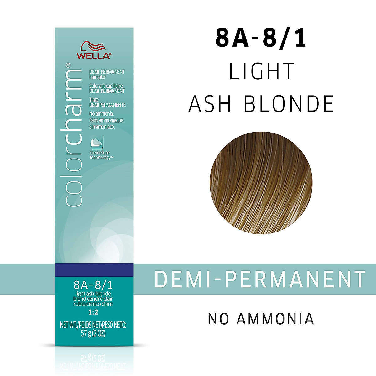 WELLA Color Charm Demi Permanent Hair Color8A Light Ash Blonde