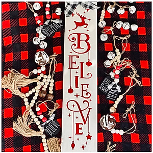 12 Pcs Christmas Stencils for Painting on Wood Porch Sign, Large Believe Merry Christmas Stencil Holiday Nativity Painting Stencils for Wood Sign DIY Crafts Canvas Fabrics (12pcs Porch christmas)