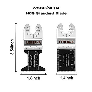 Leberna 50 Metal Wood Universal Oscillating Multitool Quick Release Saw Blades Kit Compatible w Fein Multimaster Porter Cable Black&Decker Bosch Dremel Craftsman Ridgid Ryobi Milwaukee Dewalt Rockwell