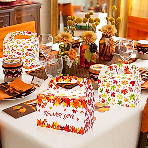 HOWAF Fall Maple Leaves Gift Boxes,12pcs Thanksgiving Party Treat Candy Boxes for Fall Harvest Party Thanksgiving Celebration Supplies, Autumn Party Candy Boxes, Hello Fall Goodie Boxes