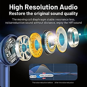 CLAOX Buds Active Noise Cancelling Earbuds, 5.3 Bluetooth Headphones, Wireless Earphones with Wireless Charging Case, Bluetooth Headset Built in Mic, Blue Earbuds for iPhone & Android