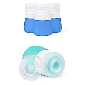 HongMall Squeeze Bottle Salad Dressing Container, Dressing to Go for Lunch and Travel, Portable Sauce Leakproof Mini Storage Bottles (Food-Grade Silicone, BPA Free), 1.3 oz (Set of 4)