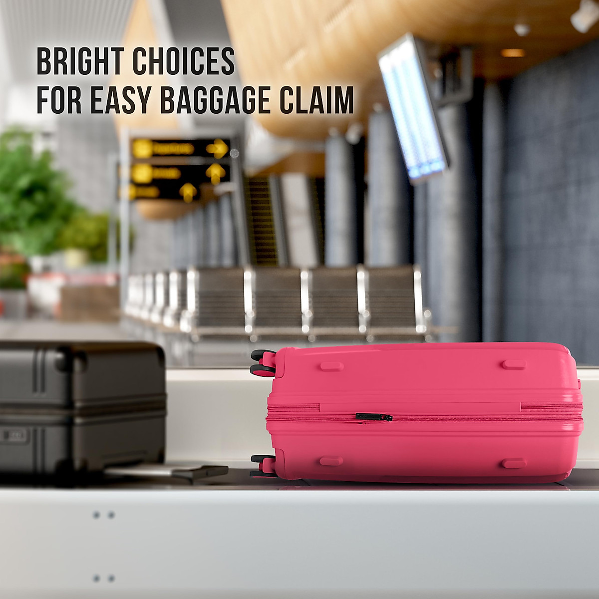 Feelway Travel 3-Piece Hard Side Luggage Set Durable, Expandable Design with 360° Double Spinner Wheels, TSA Lock, Telescopic Handle, Secure Zipper (Pink, Set of 3 (20", 24", 28"))