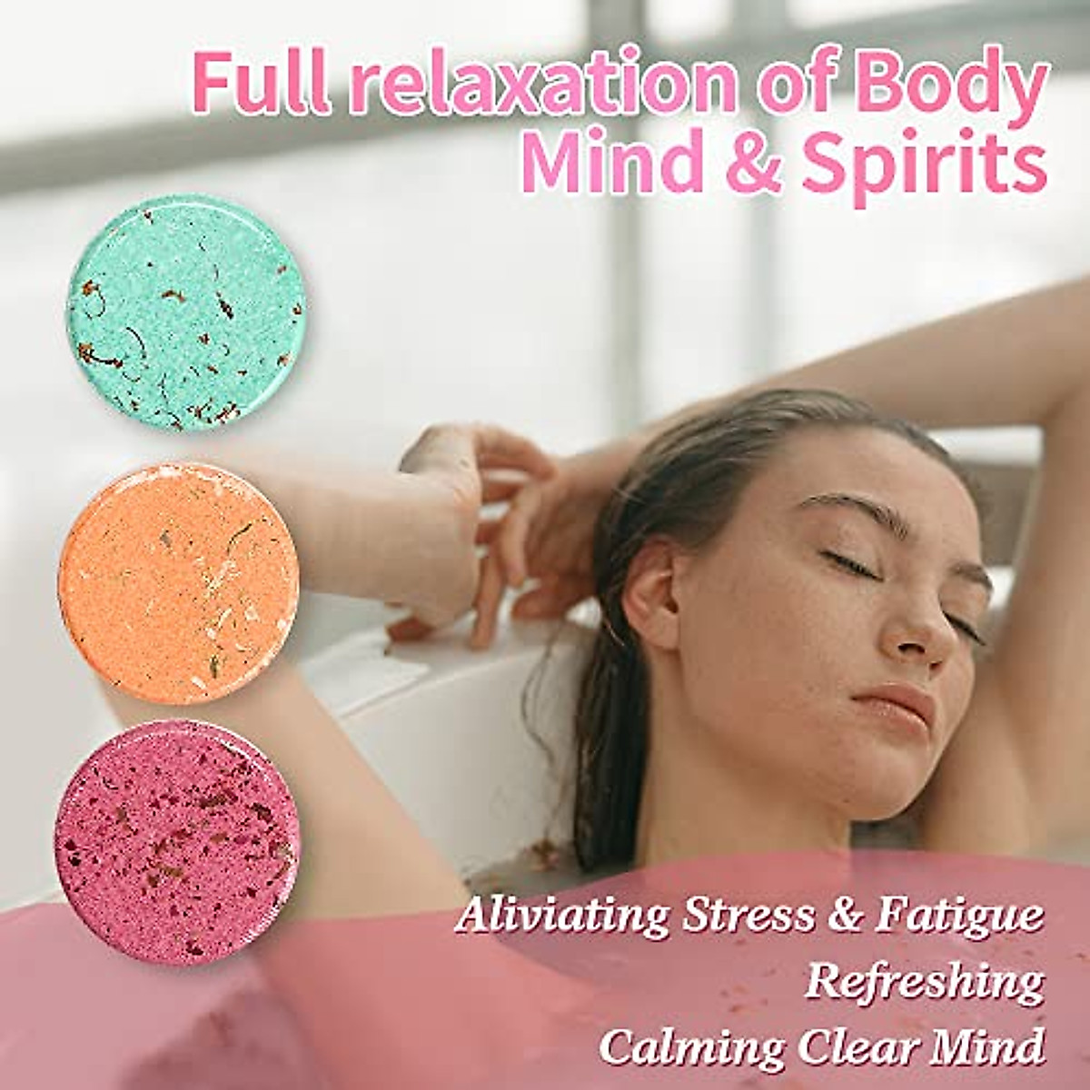 Shower Steamers, 6pcs Shower Bombs with Essential Oils,Vaporizing Steam Spa Experience of Shower Bombs Enjoy Spa at Home-Valentines Day Gifts for Her and Him