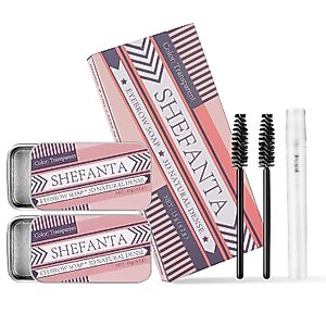 SHEFANTA Eyebrow Soap, Eyebrow Wax Shaping Kit, Brows Gel Styling Shaping Long-lasting Waterproof 3D Feathery Brows Makeup Balm with Eyebrow Brushes and Spray Bottle for Natural Eyebrows