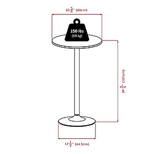 Winsome Obsidian Pub Table Round Black Mdf Top with Black Leg And Base - 23.7-Inch Top, 39.76-Inch Height, Pack of 1
