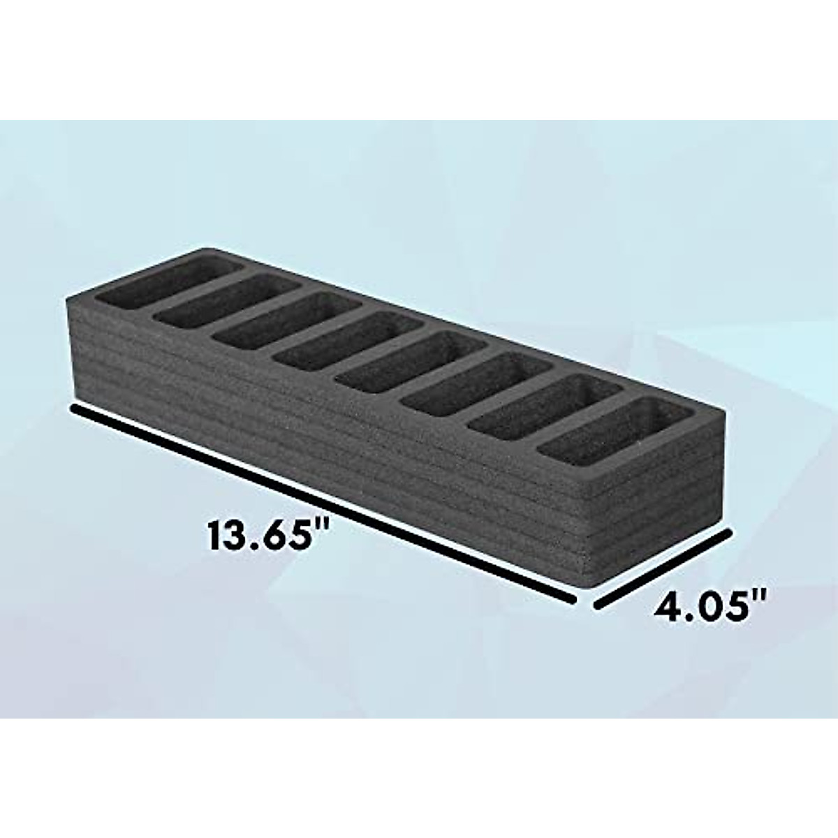 Polar Whale Compact Organizer Stand Premium Durable Black Foam Tray Washable Waterproof Insert Storage for Home Bathroom Bedroom Cosmetic 13.7 x 4.1 x 2 Inches 8 Compartments