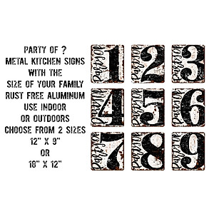 Custom Made Party Of Your Family Size Metal Decor Sign For Kitchen Or Dining Room