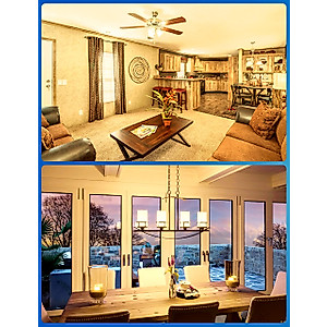 JandCase Ceiling Fan Light Bulbs, 6W E12 LED Bulbs 60Watt Equivalent, G14 LED Bulbs for Ceiling Fan, Chandelier, Table Lamp, Soft White 3000K, Non-dimmable, 6 Pack