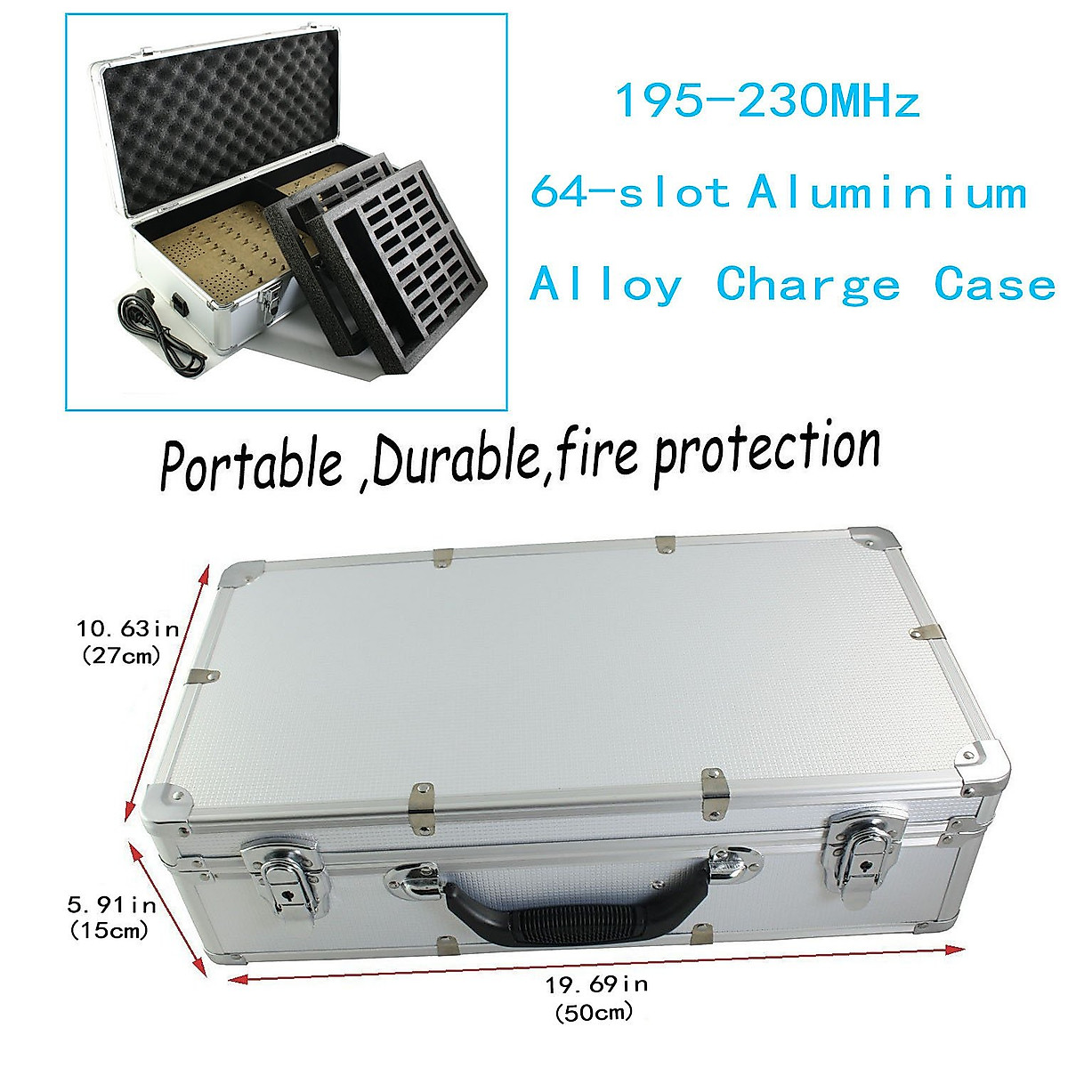 EXMAX Portable Interpreting Solutions ATG-100T 195MHz for Court Interpreters for Courthouses, Churches, International Conference(4 Transmitters and 60 Receivers + Aluminium Alloy Charge Case)
