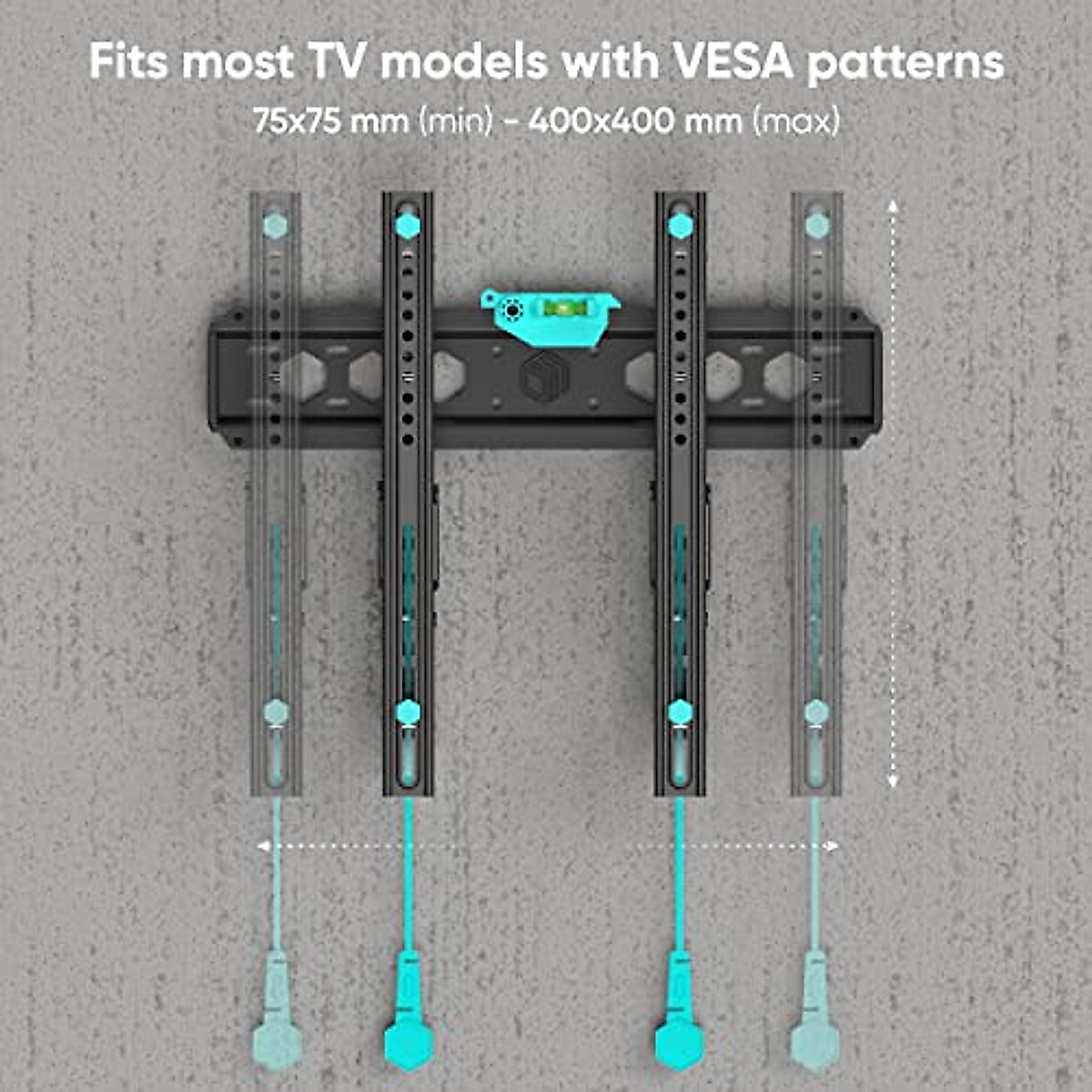 ONKRON Tilting TV Wall Mount for 32-70 Inch TV & Screen, Low Profile TV Wall Mount up to 132 lbs, Slim Fit TV Wall Mount Tilt Down with VESA 75x75-400x400/Universal Wall Mount for TV Black