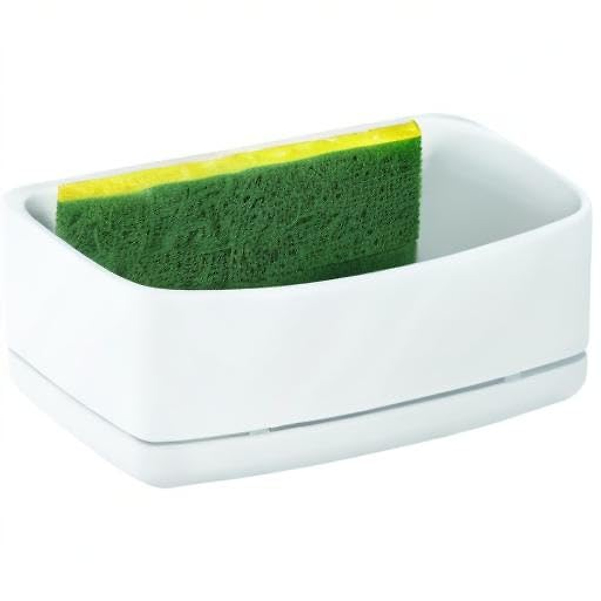 Command Under Sink Sponge Caddy, White, 1-Caddy, 4-Strips, 2-Pack, Organize Damage-Free
