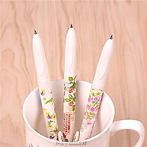 Shulaner Multi Colored Ballpoint Pens 0.5mm 4 Color Ink in One Ballpoint Pen Pure and Fresh Flower Pens Pack of 12