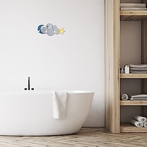 GARNECK Children Wall Hook Cartoon Star Moon Wooden Coat Holder Hook for Kids Room Home Kitchen Bathroom Over Door Hanger (Light Grey)