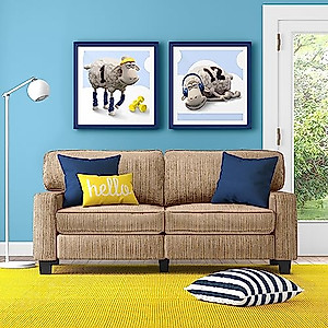 Serta Palisades Upholstered Sofas for Living Room Modern Design Couch, Straight Arms, Soft Fabric Upholstery, Tool-Free Assembly, 73" Sofa, Beige