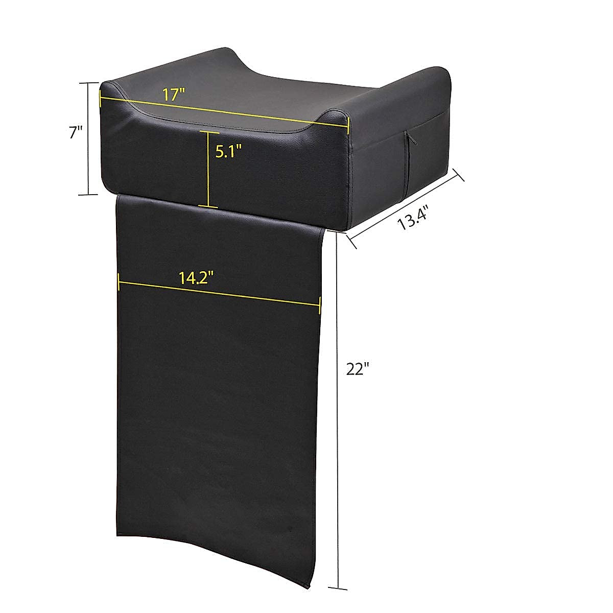 PENNYNANA Barber Shop Child Booster Seat Cushion U-Shaped PVC Leather Seat Cushion Beauty Salon Spa Massage Equipment for Styling Chair, Black