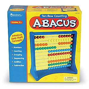 Learning Resources Ten-Row Abacus, Early Math Skills, Addition/Subtraction, Abacus, Abacus for Kids, Math Toys, Ages 5+
