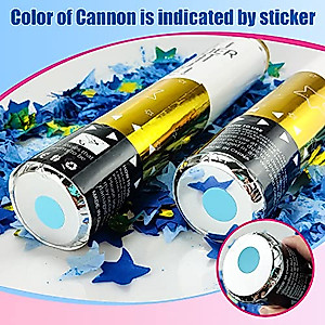 Workkeep Gender Reveal Confetti Powder Cannon - Set of 4 - Blue Only for Baby Boy with Blue Confetti Cannon Smoke Bombs, Gender Reveal Poppers with Gender Reveal Decorations Party Poppers
