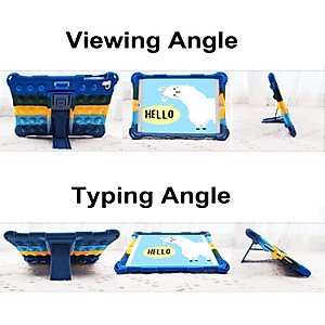 iZi Way Pop It for iPad Mini Case 5 4 3 2 1 Gen Kids Boys, Poppet Fidget Push Bubble Silicone Tablet Case Cover, Stand, Shoulder Strap, Pencil Holder for iPad Mini 5th 4th 3rd 2nd 1st, 7.9” - Blue