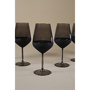 RAKLE – Luxury Matte Black Wine Glasses Set of 4 – 16.5Oz Glass Set Ideal for Special Events, Themed Parties, Dinner Table, Everyday Use – Modern and Elegant Design - Luxury Wine Glasses
