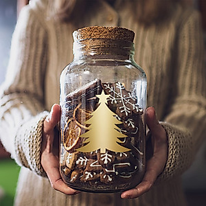 90 Pcs Christmas Envelope Seal Stickers, Gold Christmas Tree Envelope Seals Decorative for Christmas Party Gift Bag Drinkings Baking Wedding Invitations Greeting Cards Envelope Party Favors Craft