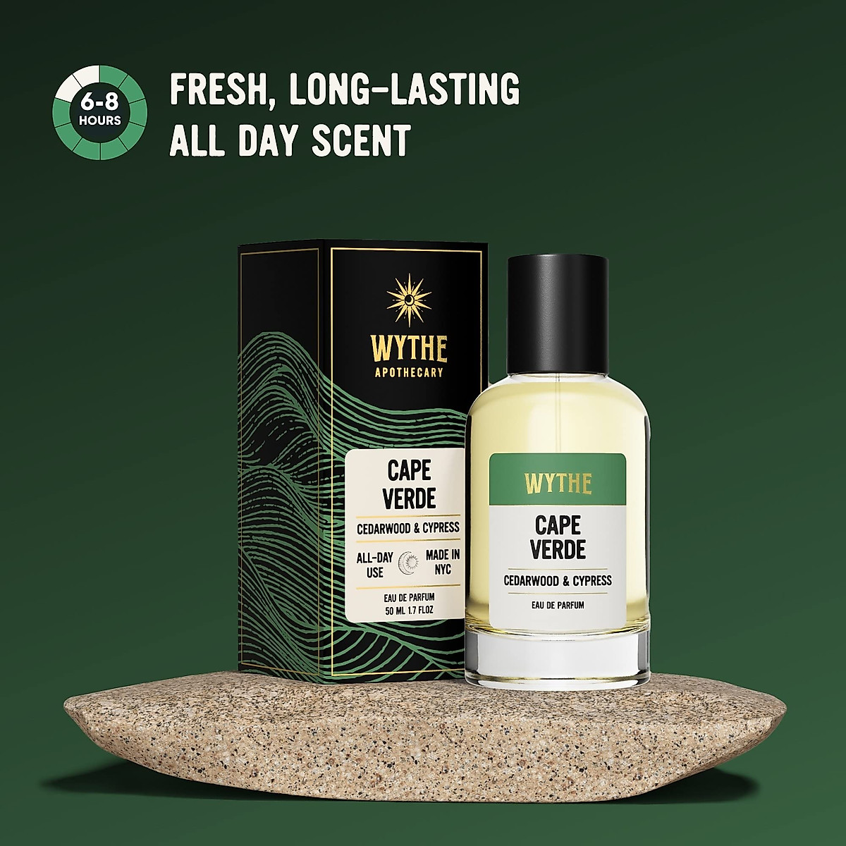 Wythe Inspired by Creed Green Irish Tweed for Men 1.7oz - Long-Lasting All Day Cologne - Made in USA with Clean Ingredients Cedar, Cypress & Juniper - Green, Sporty and Vibrant Fragrance