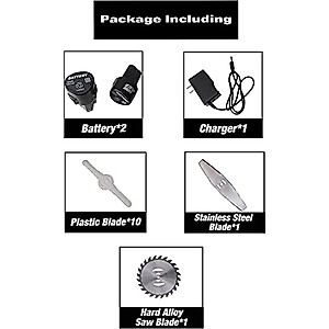 Cordless String Trimmer, Cordless Edger Weed Whacker Grass Eater Lawn Cutter Lawn Mower, 2 Lithium-ion Battery Powered 24V 4000mah