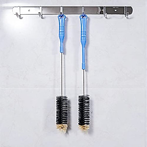 Bottle Cleaning Brush, 17 Inches Extra Long Handle Water Bottle Brush, Flexible Bendable Cleaner for Washing Narrow Neck Bottles, Wine Decanter, Kombucha, Pipes, Beer Brewing Supplies, 2 Pack