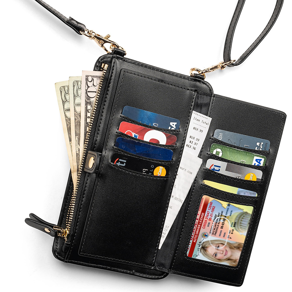 Claasico Womens Crossbody Wallet & Phone Case | iPhone/Samsung/LG Magnet Cell Pouch & Handbag