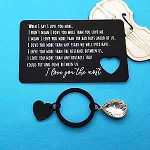 Xiahuyu Engraved Wallet Card Insert for Boyfriend Fiance Husband Christmas Birthday Gifts Wedding Anniversary Card Gifts Valentines Day Gifts I Love You Gifts for Him Boyfriend