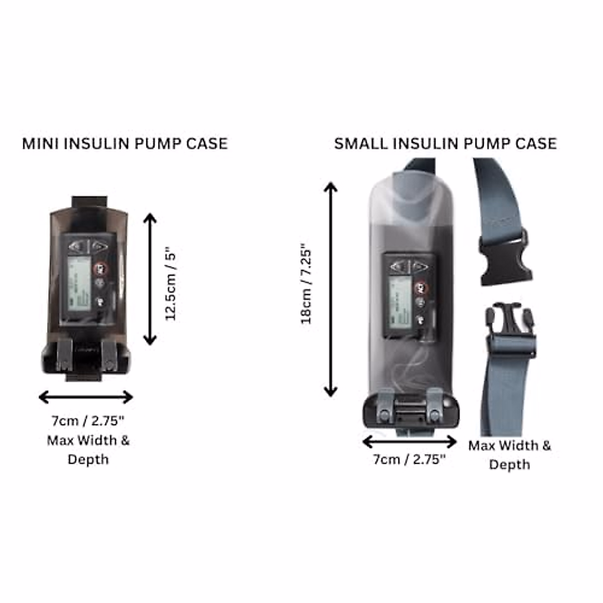 Aquapac Waterproof Insulin Pump Case Small, Made in The UK, 3 Sizes, Belt, Travel Essential, 5 Year Warranty, Eco Friendly, Diabetic, Watersports