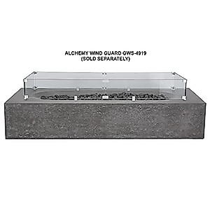 Pyromania Alchemy Outdoor Concrete Fire Pit Table, 60 x 30 Inches - Natural Gas Model in Charcoal Gray Color