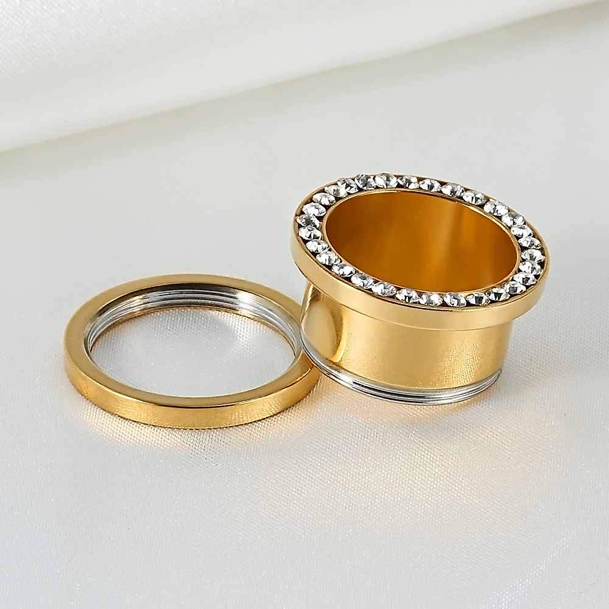 TBOSEN 8 PCS Ear Tunnels Plugs Gauges Stainless Steel Expander Stretcher Piercings