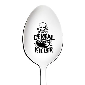 2PCS Funny Cereal Killer Spoon -Unique Birthday Gift - Boyfriend - Teenager - Husband - Friends-Stainless Steel Spoon Cereal and Coffee Christmas Gift